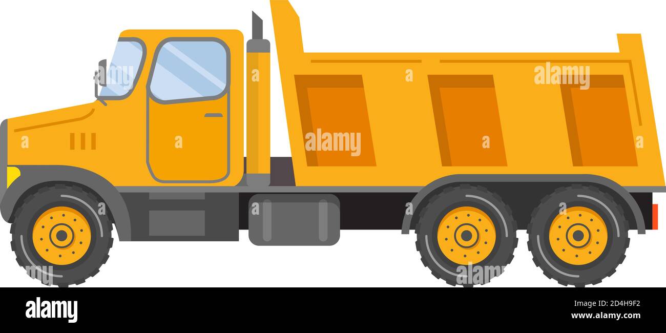 Vehicles freight transportation.Isolated flat vector.Tipper lorry .Flat ...