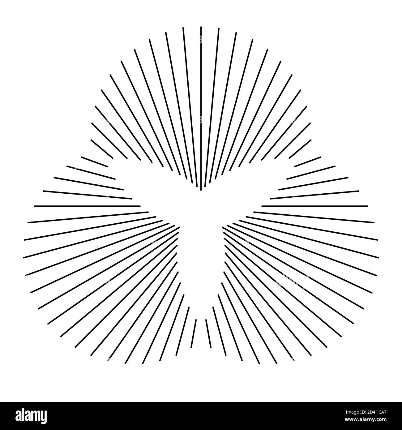 Abstract symbol made of lines. Striped shape. Vector monochrome ...