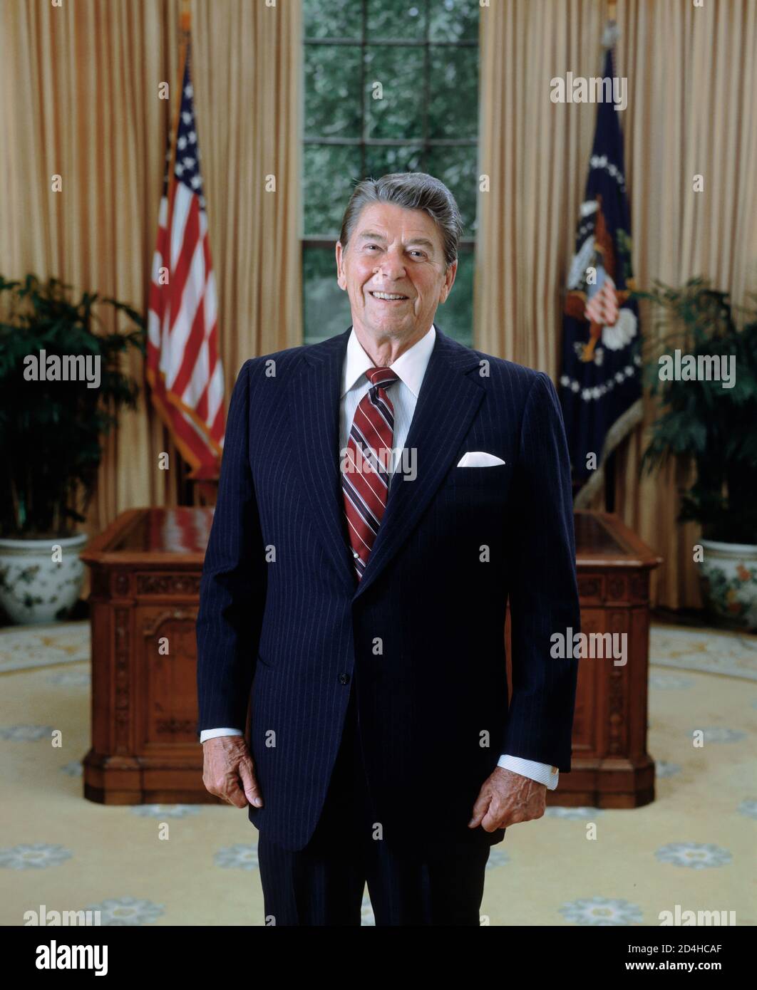 Ronald Reagan's presidential portrait on June 3, 1985. Photo by Pete ...