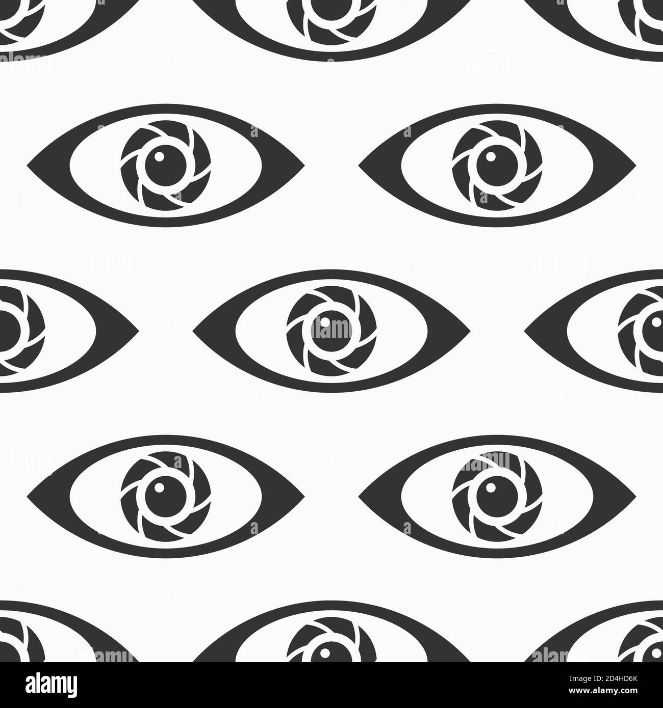 Abstract seamless eyes pattern. Stylized eye shapes. Vector monochrome ...