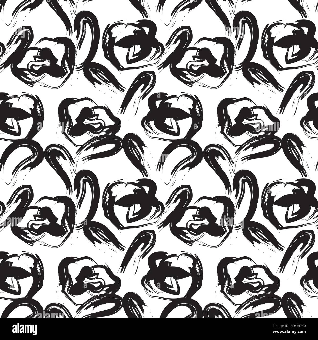 Floral brush strokes seamless pattern background for fashion prints ...