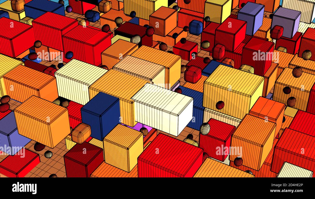 3d render. Abstract colorfully background illustration Stock Photo - Alamy