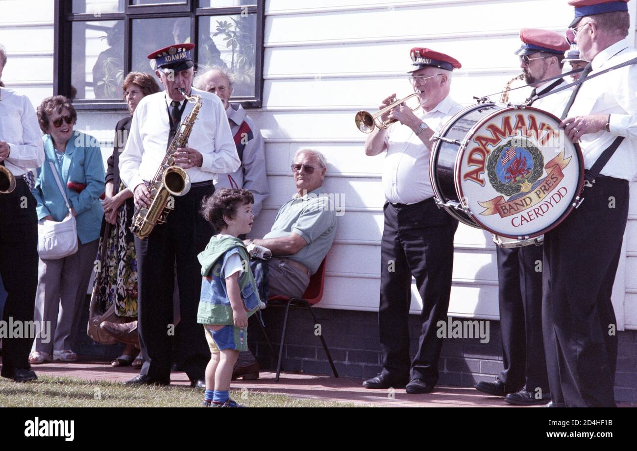 Small Child fascinated by The Adamant marching Jazz Band Stock Photo ...