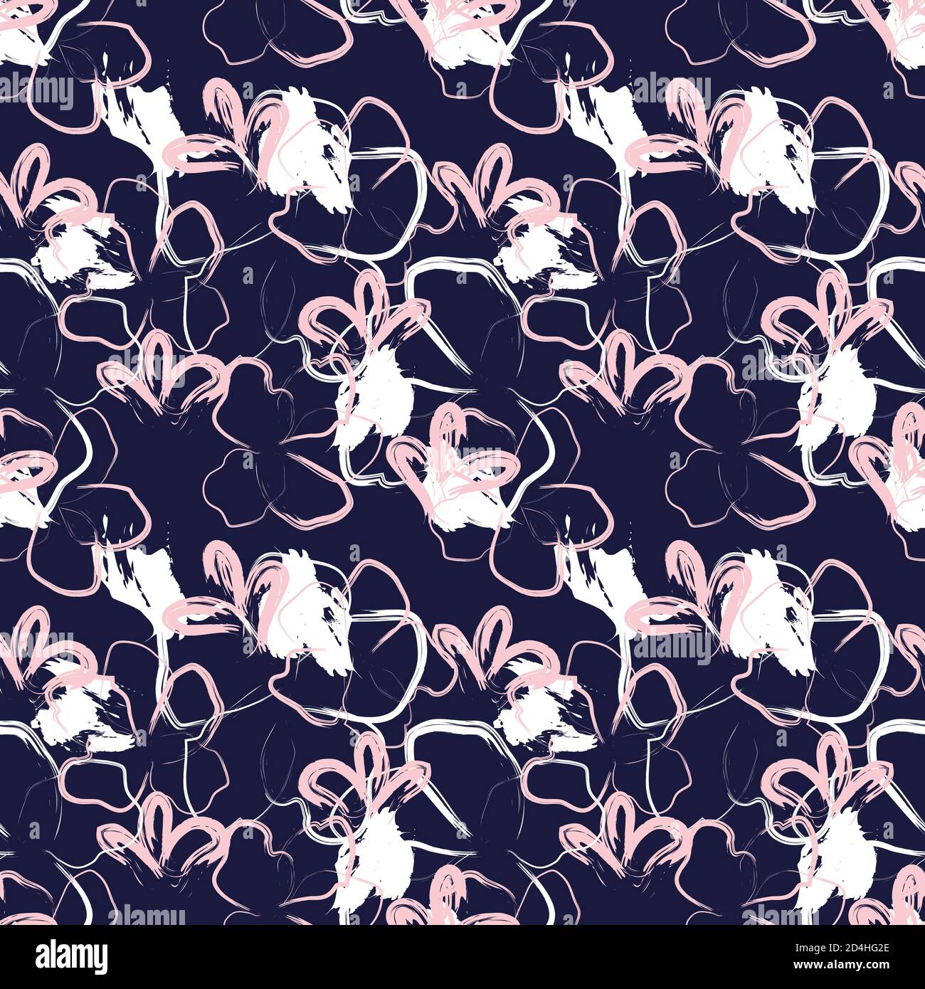 Floral brush strokes seamless pattern background for fashion prints ...