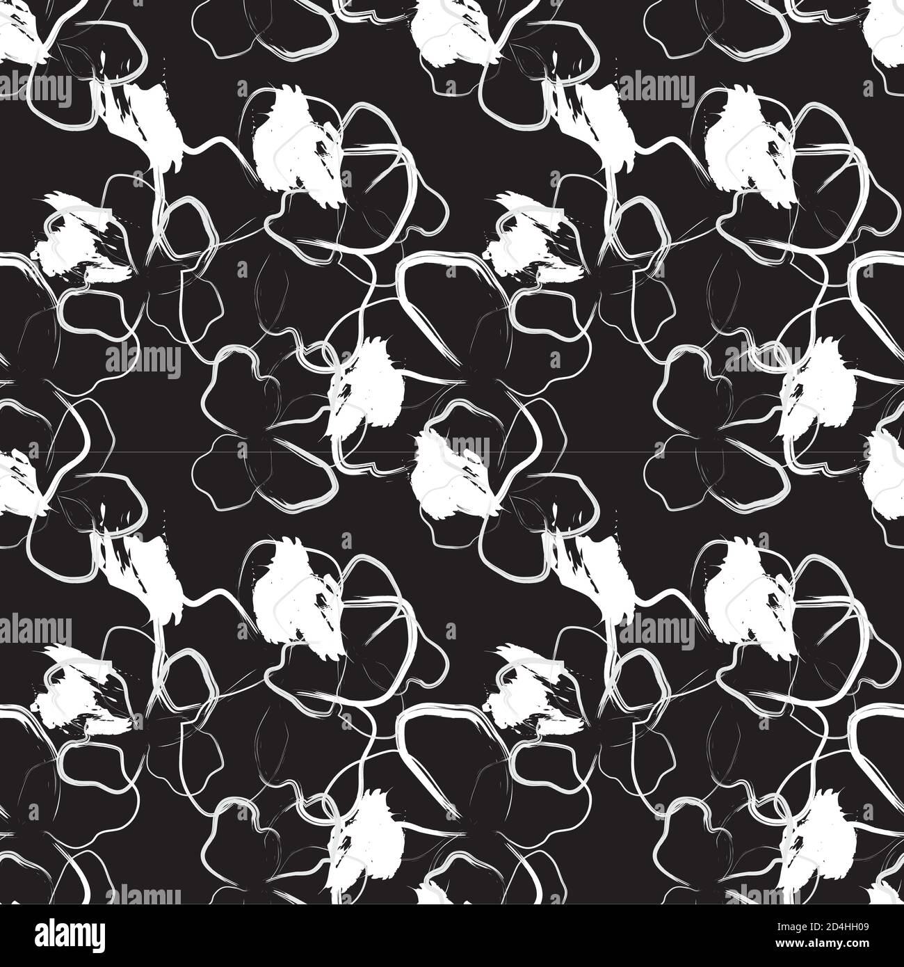 Floral brush strokes seamless pattern background for fashion prints ...