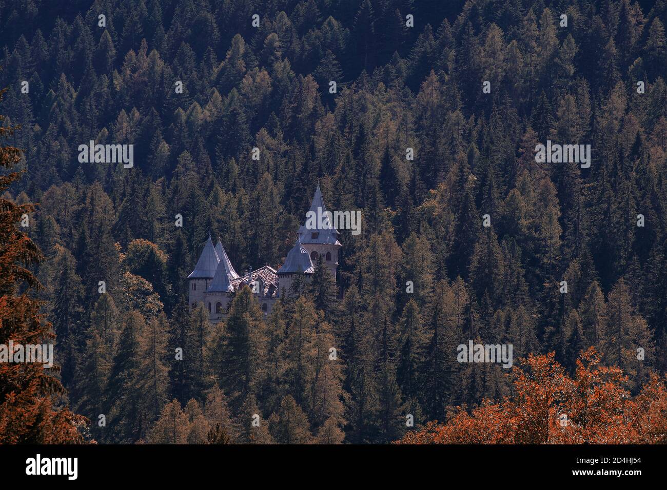 landscape view of the Savoia Castle - Gressoney-Saint-Jean, Valle d ...