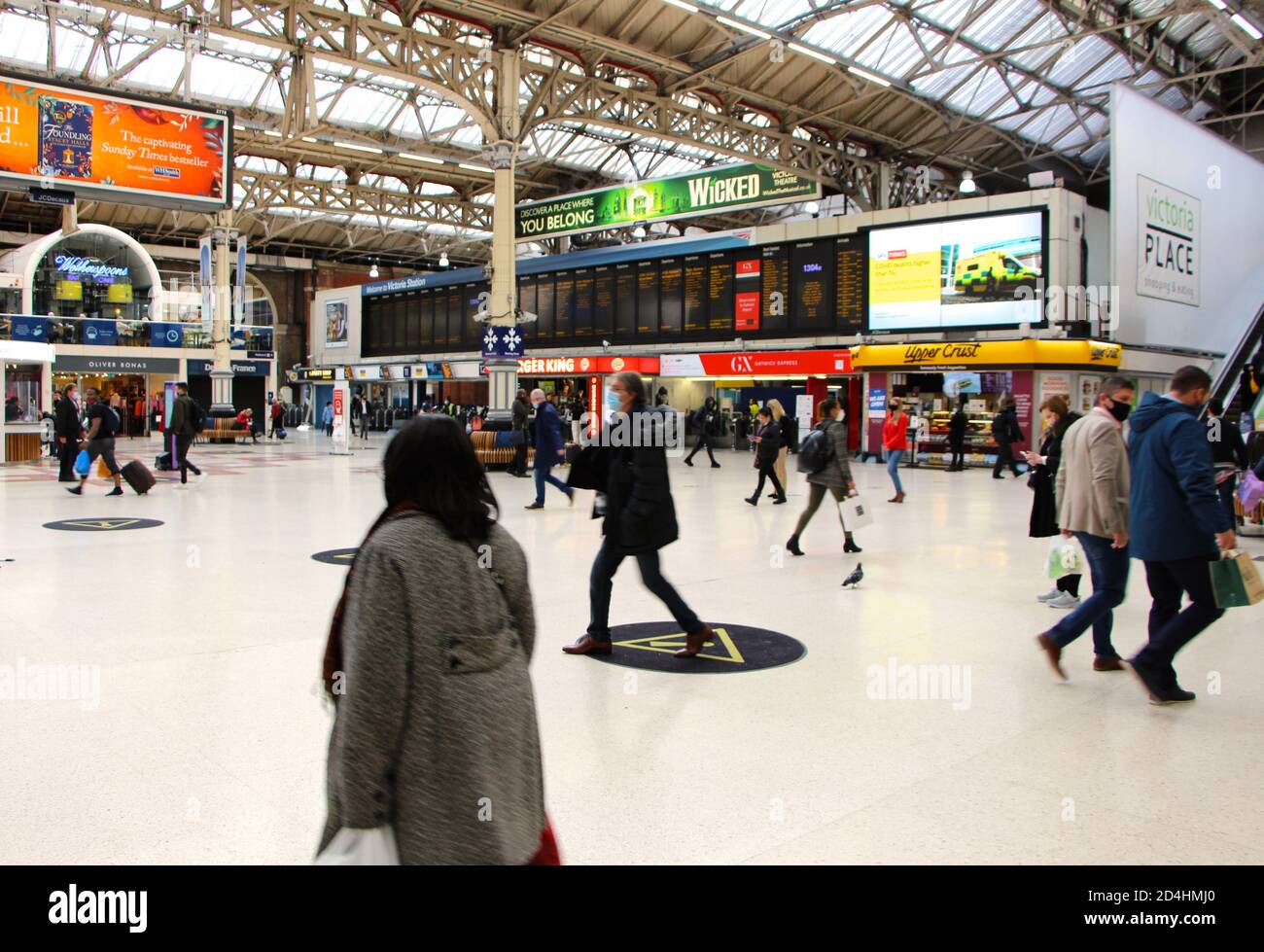 Inside Victoria Railway Station London England UK during the pandemic ...