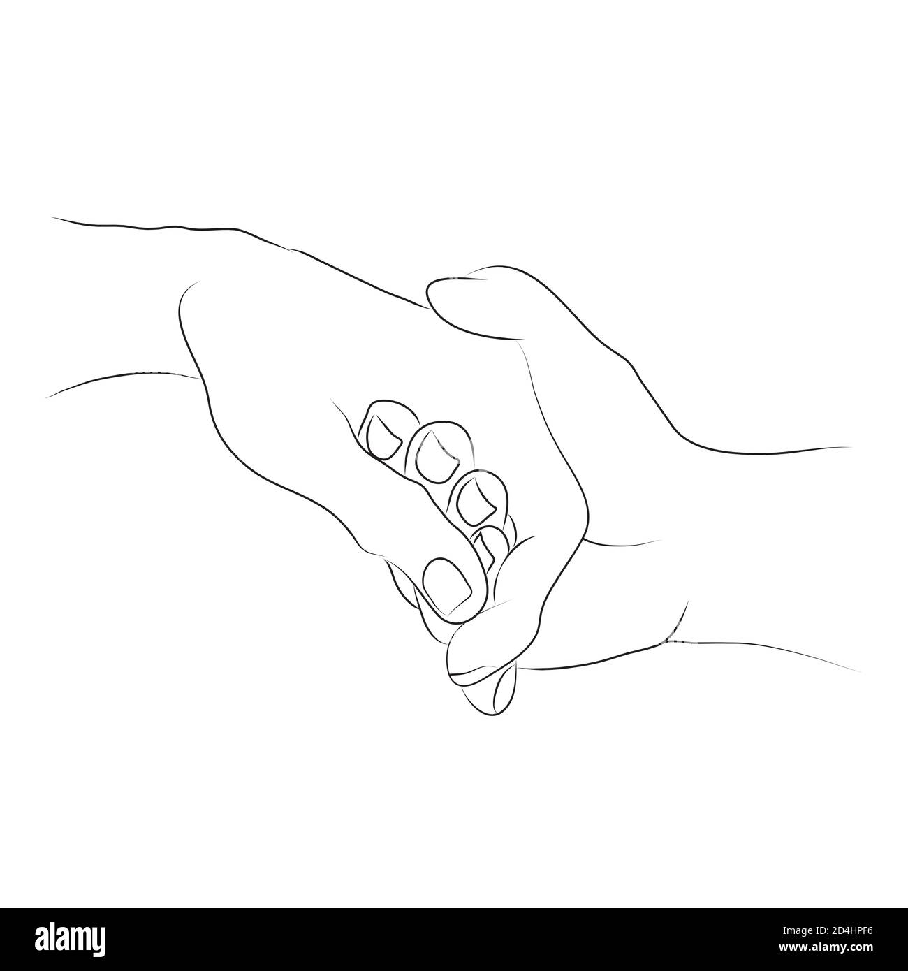 Two Hands Together Drawing