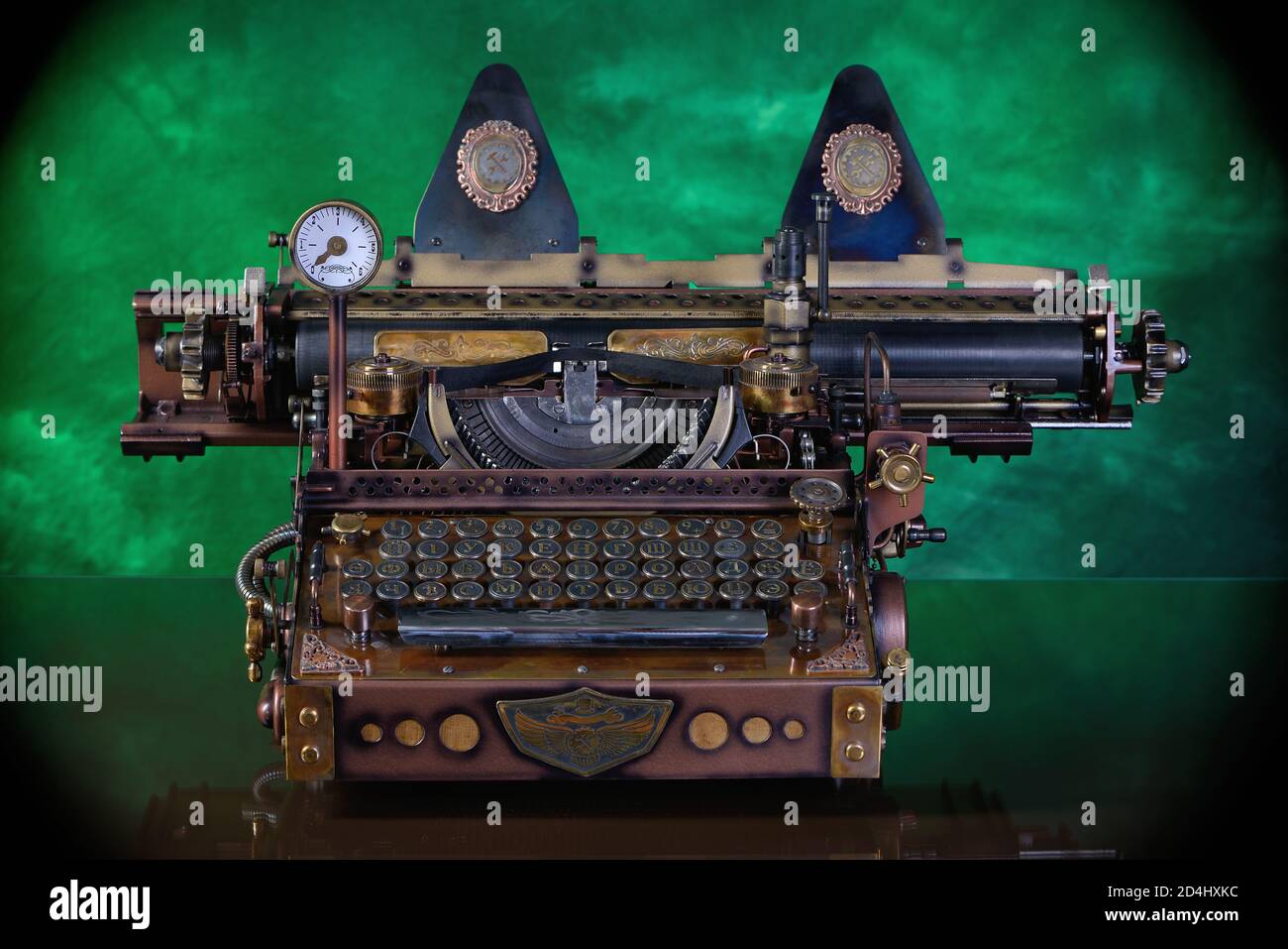 Steampunk style future Typewriter. Keyboard with the pre-revolutionary ...