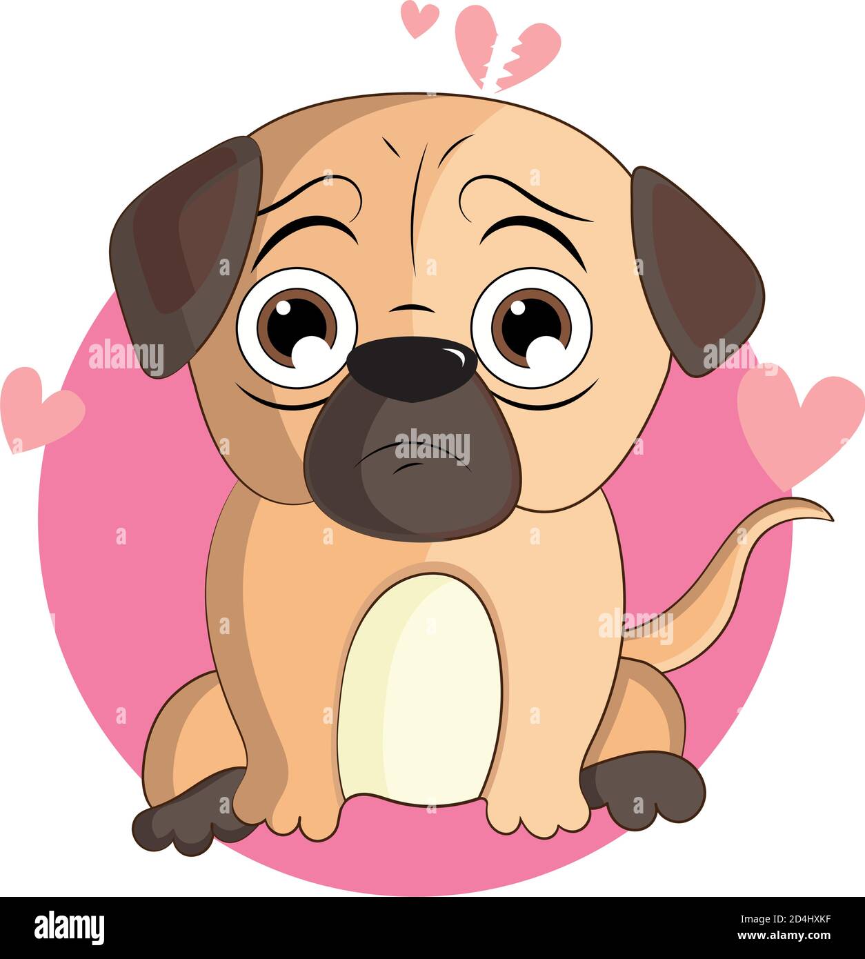 Sad kawaii face Stock Vector Images - Alamy