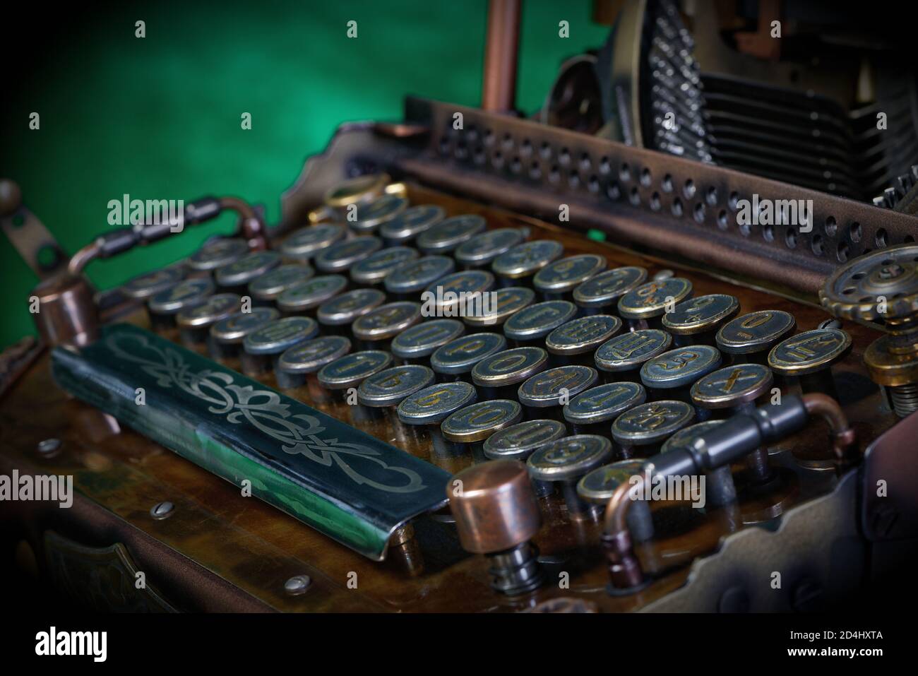 Steampunk style future Typewriter. Hand/home made model. Russian pre ...