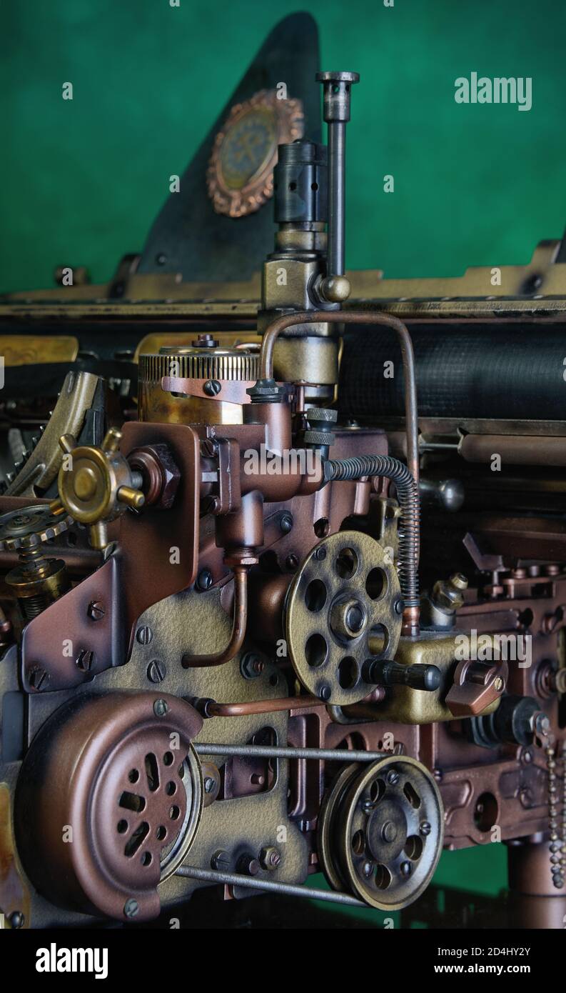 Steampunk style mechanism. Hand/home made model Stock Photo - Alamy