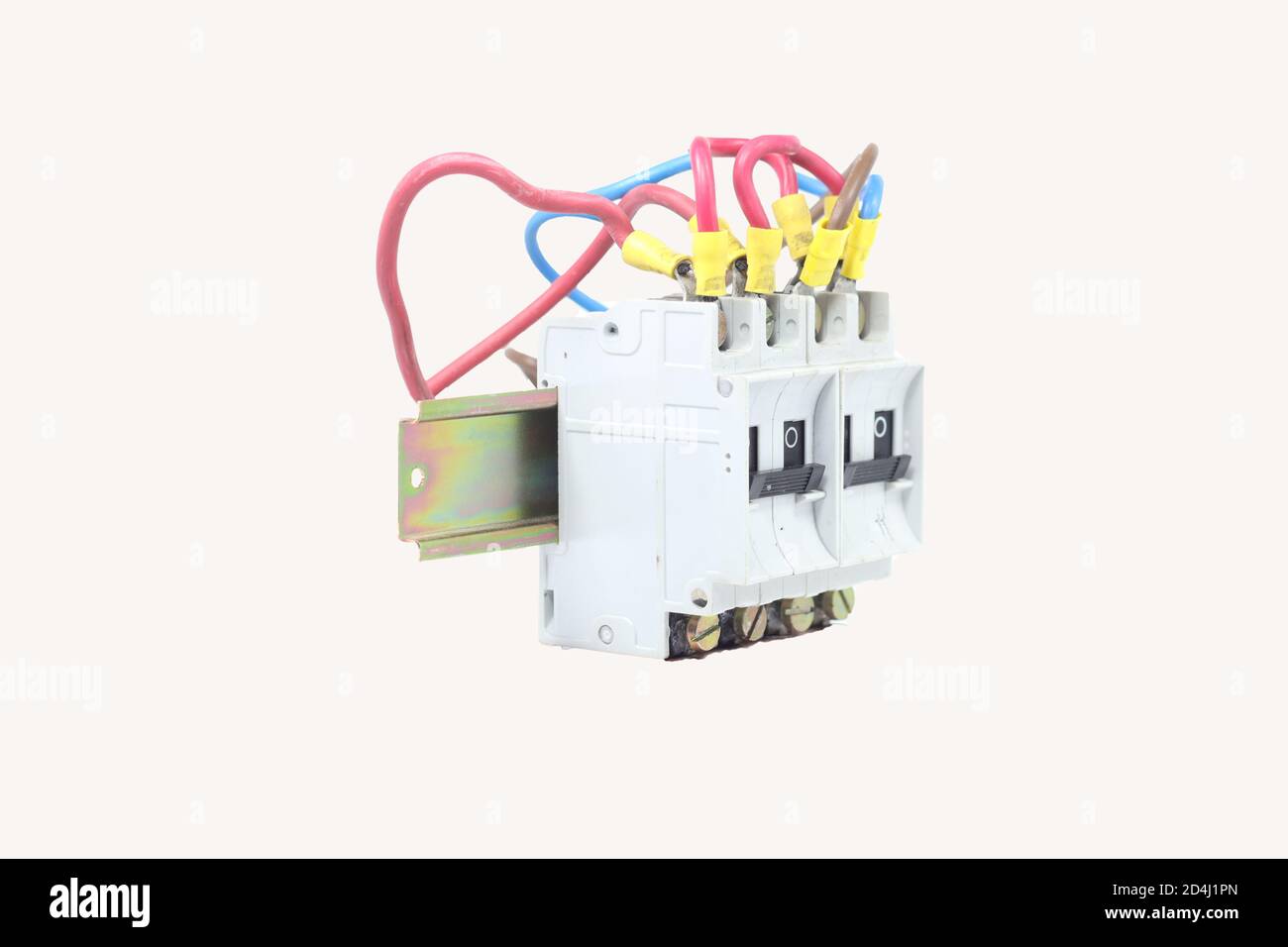 Electric circuit breaker isolated on a white background Stock Photo - Alamy