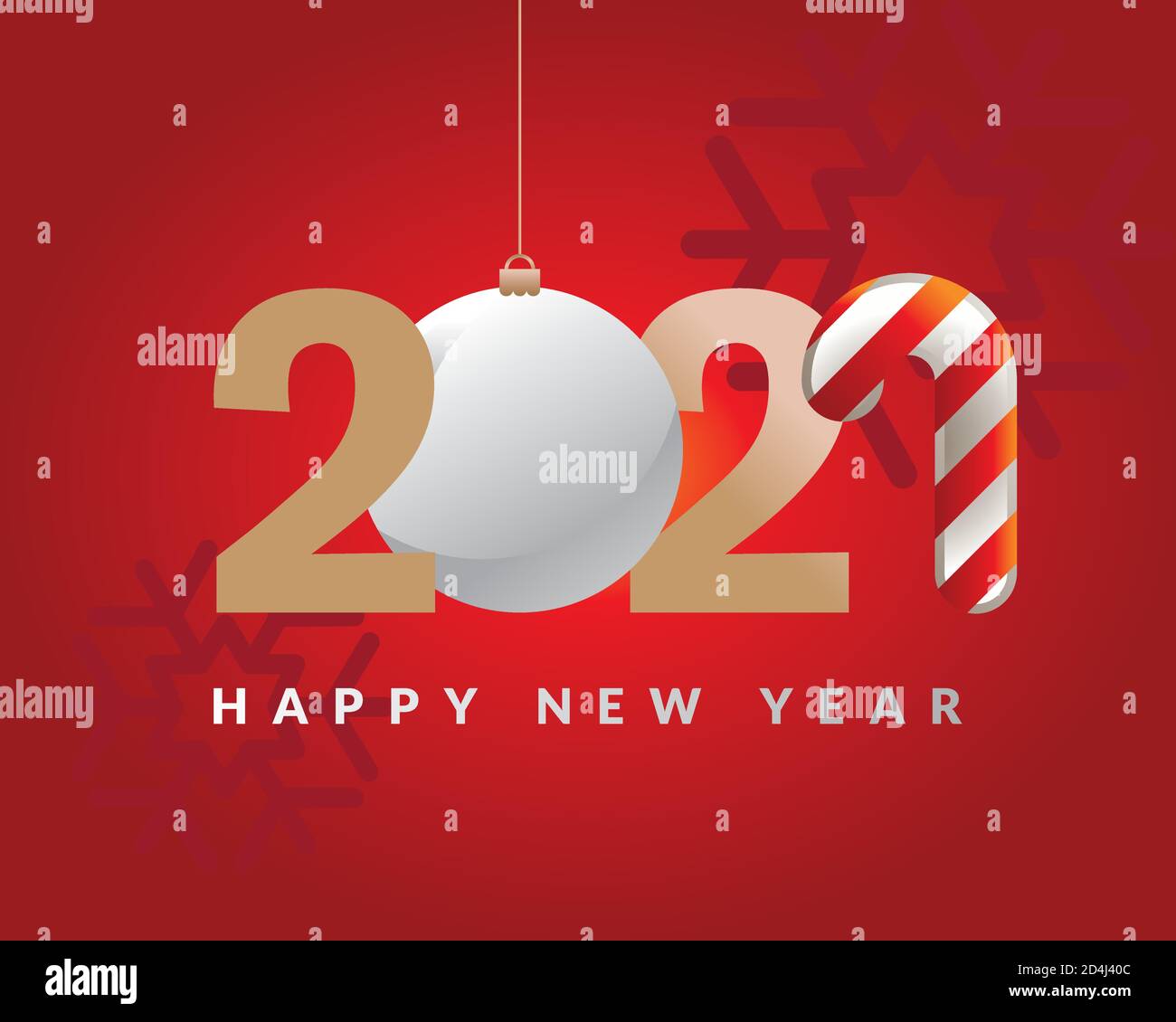 2021 Happy new year with sphere and candy design, Welcome celebrate and ...