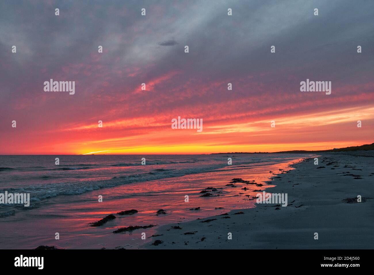 Beach Sunset on South Uist, Outer Hebrides, Scotland, U.K Stock Photo ...