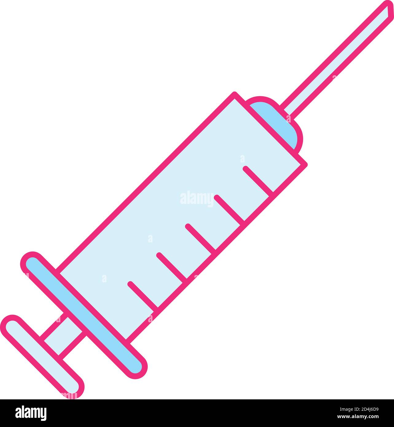 medical injection line and fill style icon design of care health ...