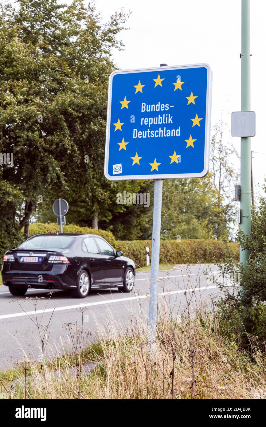 State border Germany Belgium in the northern Eifel near Monschau ...