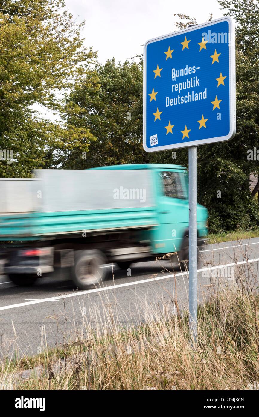 State border Germany Belgium in the northern Eifel near Monschau ...