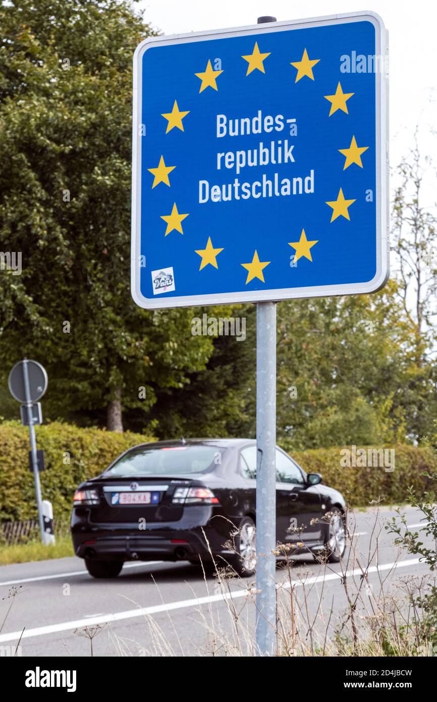 State border Germany Belgium in the northern Eifel near Monschau ...