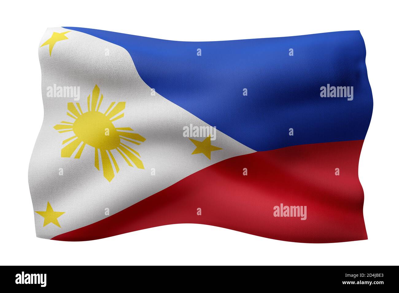 3d rendering of a silked Philippines flag isolated on white background Stock Photo - Alamy