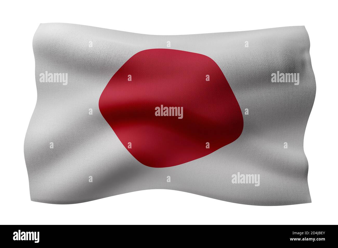 3d rendering of a silked Japan flag isolated on white background Stock ...