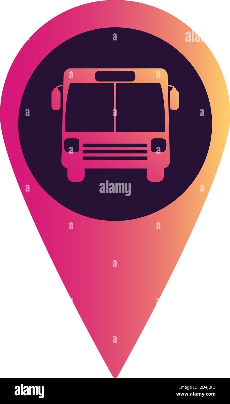 Destination bus icon. Public transport. Vehicle flat vector Stock ...