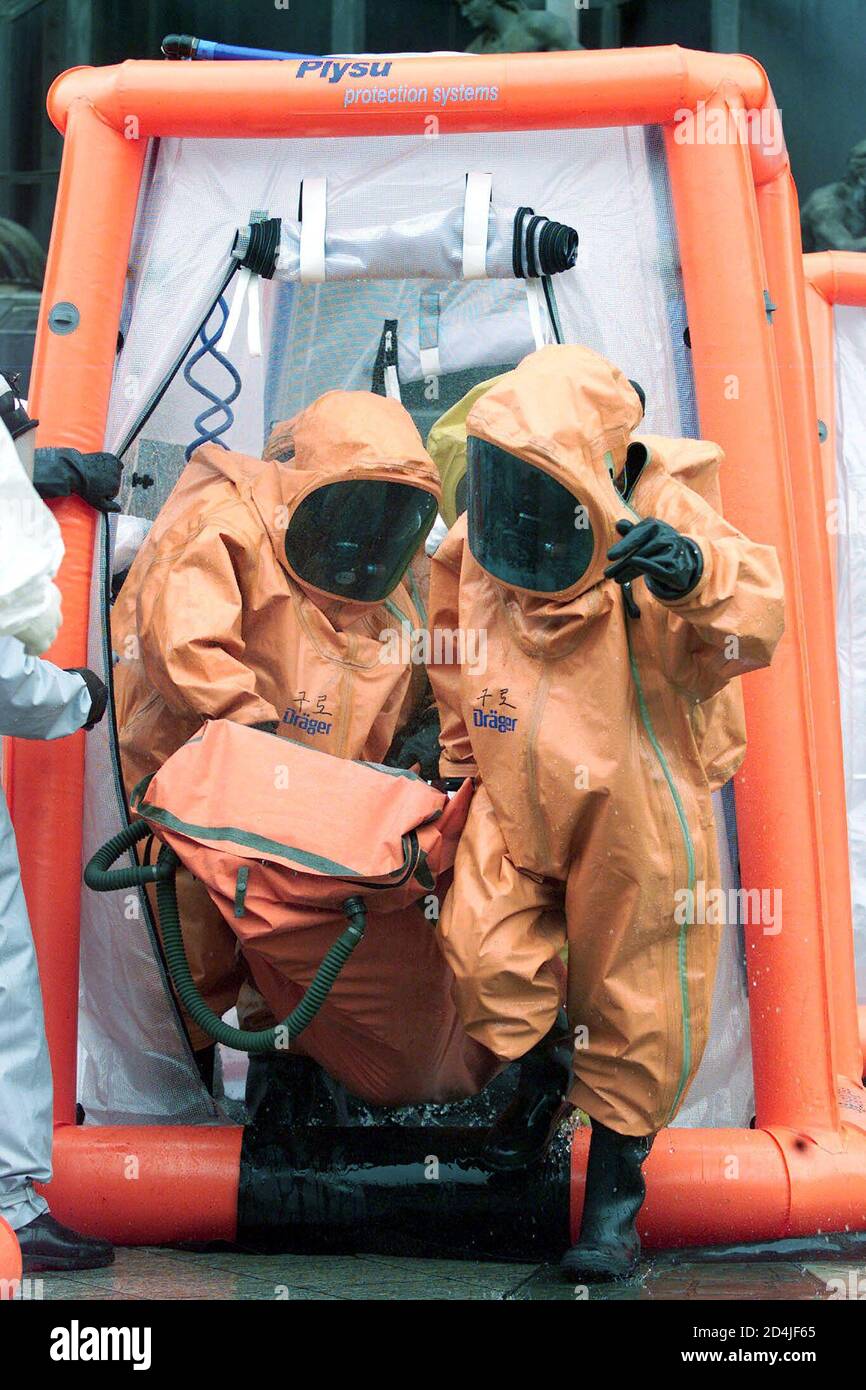 Fire decontamination shower hi-res stock photography and images - Alamy