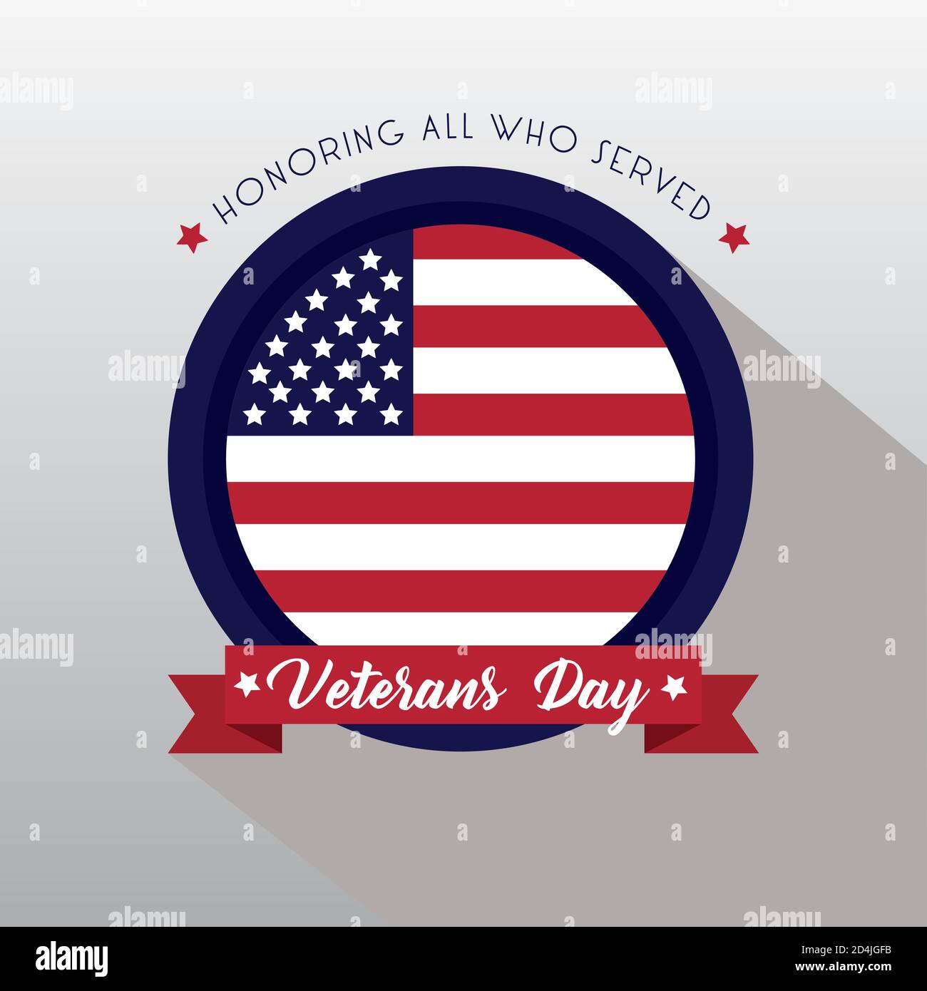 happy veterans day lettering with usa flag in circular frame vector ...