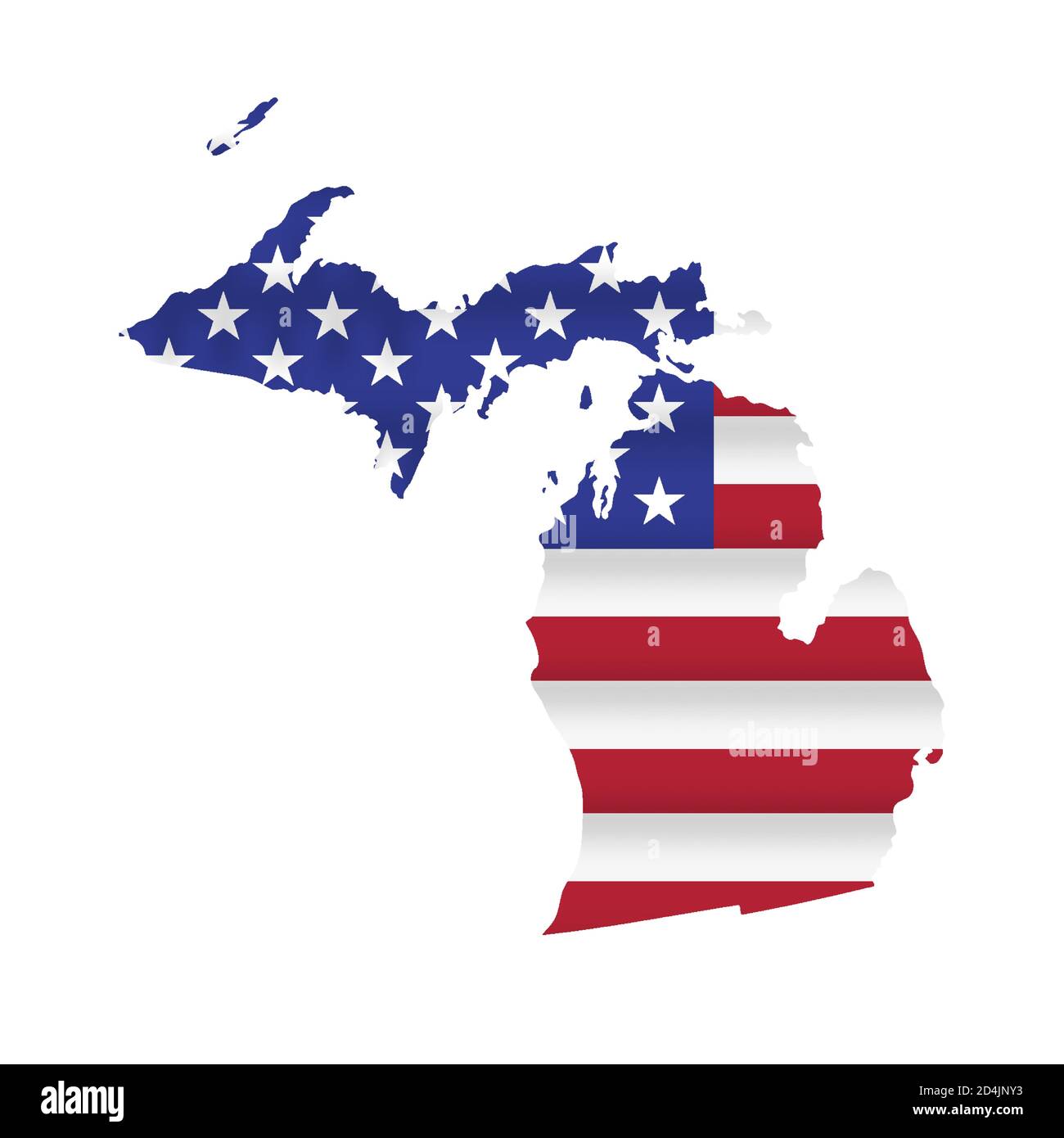 Michigan US state flag map vector isolated Stock Vector Image & Art - Alamy