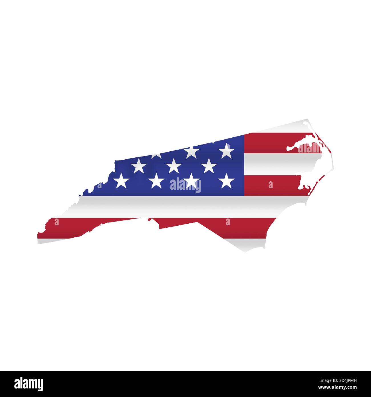 North Carolina US state flag map vector isolated Stock Vector Image ...