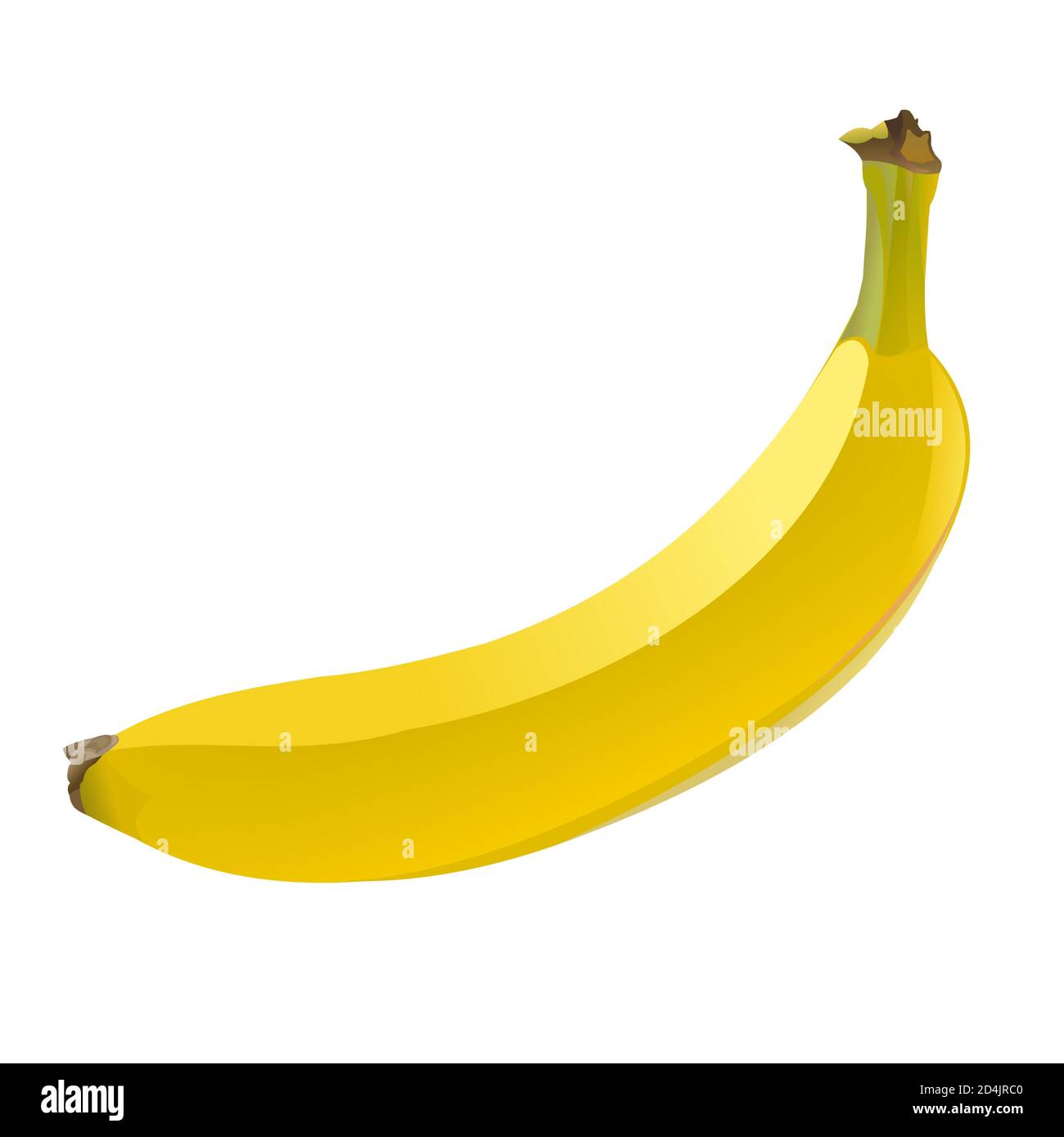 Banana. Sweet tropical fruit. Ripe yellow banana. Isolated object ...