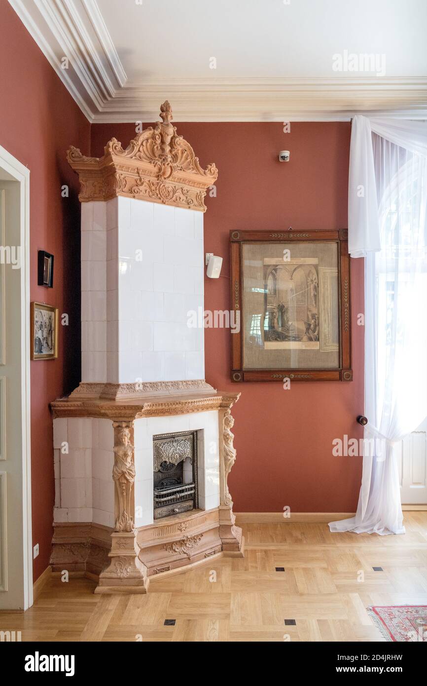 Oblegorek, Swietokrzyskie / Poland - 2020/08/16: Historic fireplace in ...
