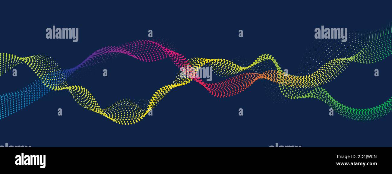 Abstract digital wave of particles. Vector illustration Stock Vector ...