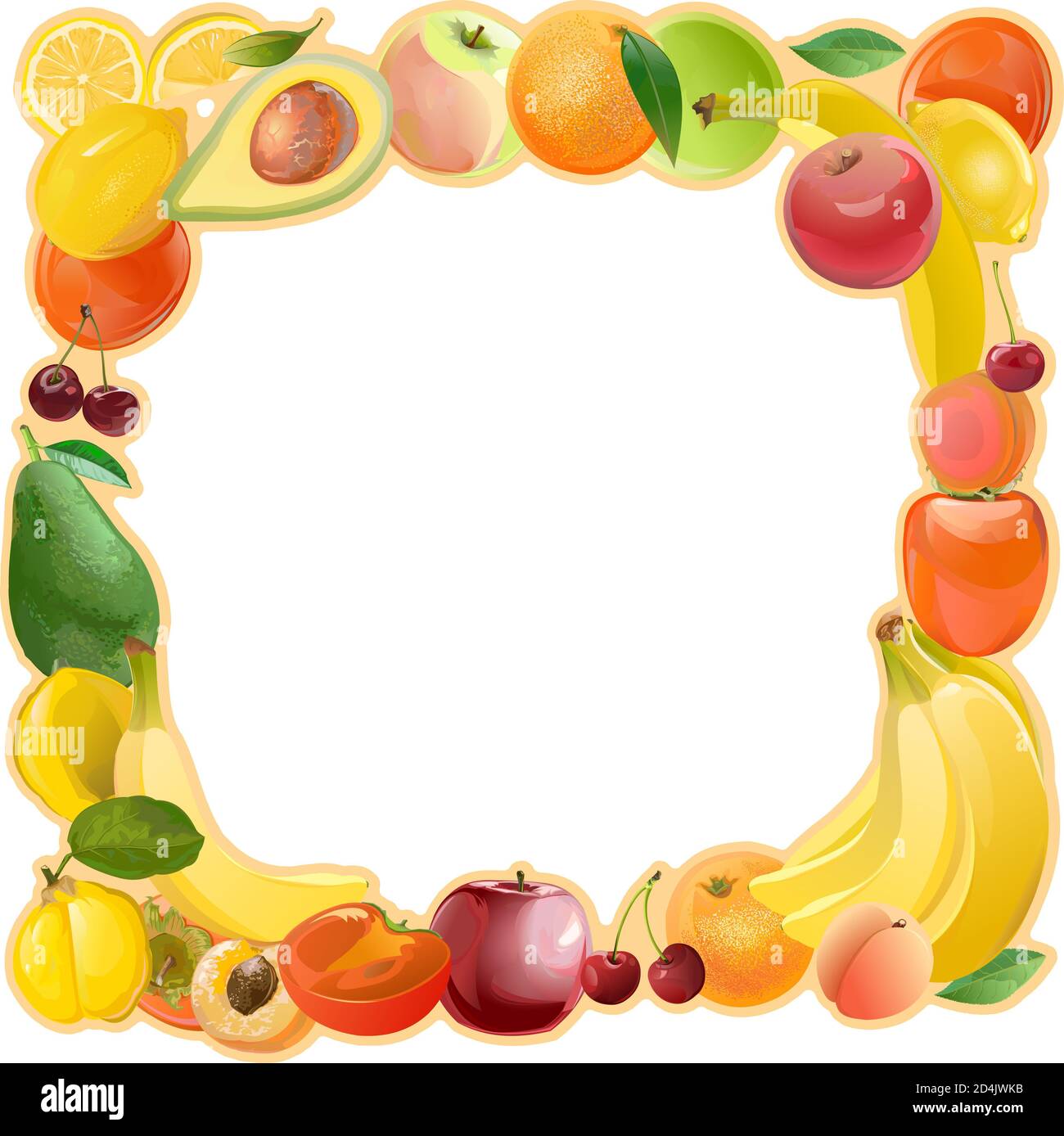 Fruit. Vector. A lot of different fruits, a big harvest. Picture for ...