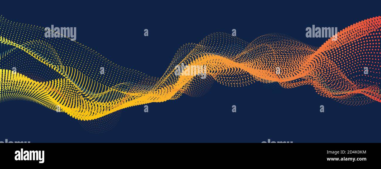 Abstract digital wave of particles. Vector illustration Stock Vector ...
