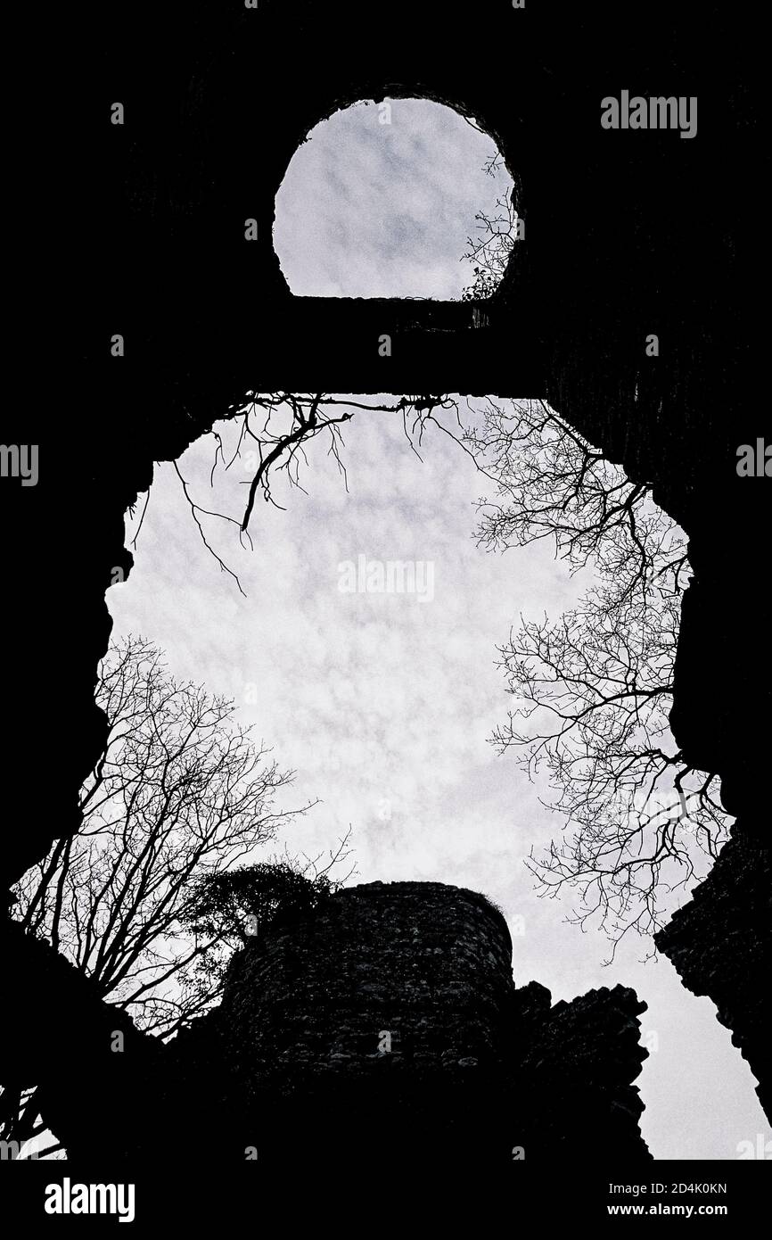 Silhouette castle ruins branches hi-res stock photography and images ...