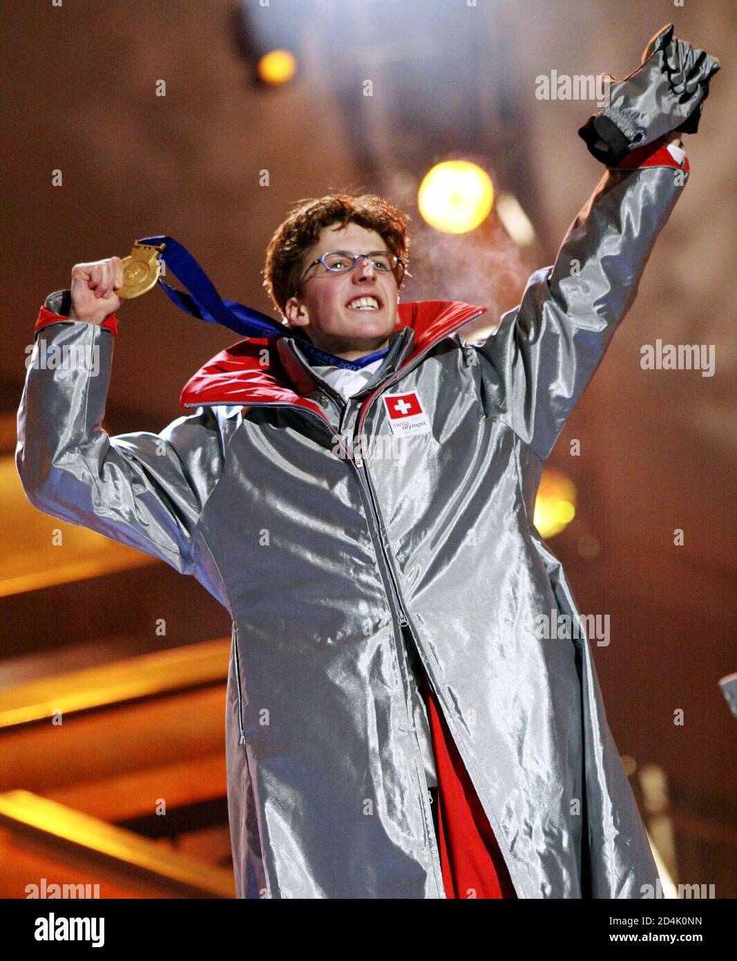 Individual K90 ski jumping Olympic gold medalist Simon Ammann of ...