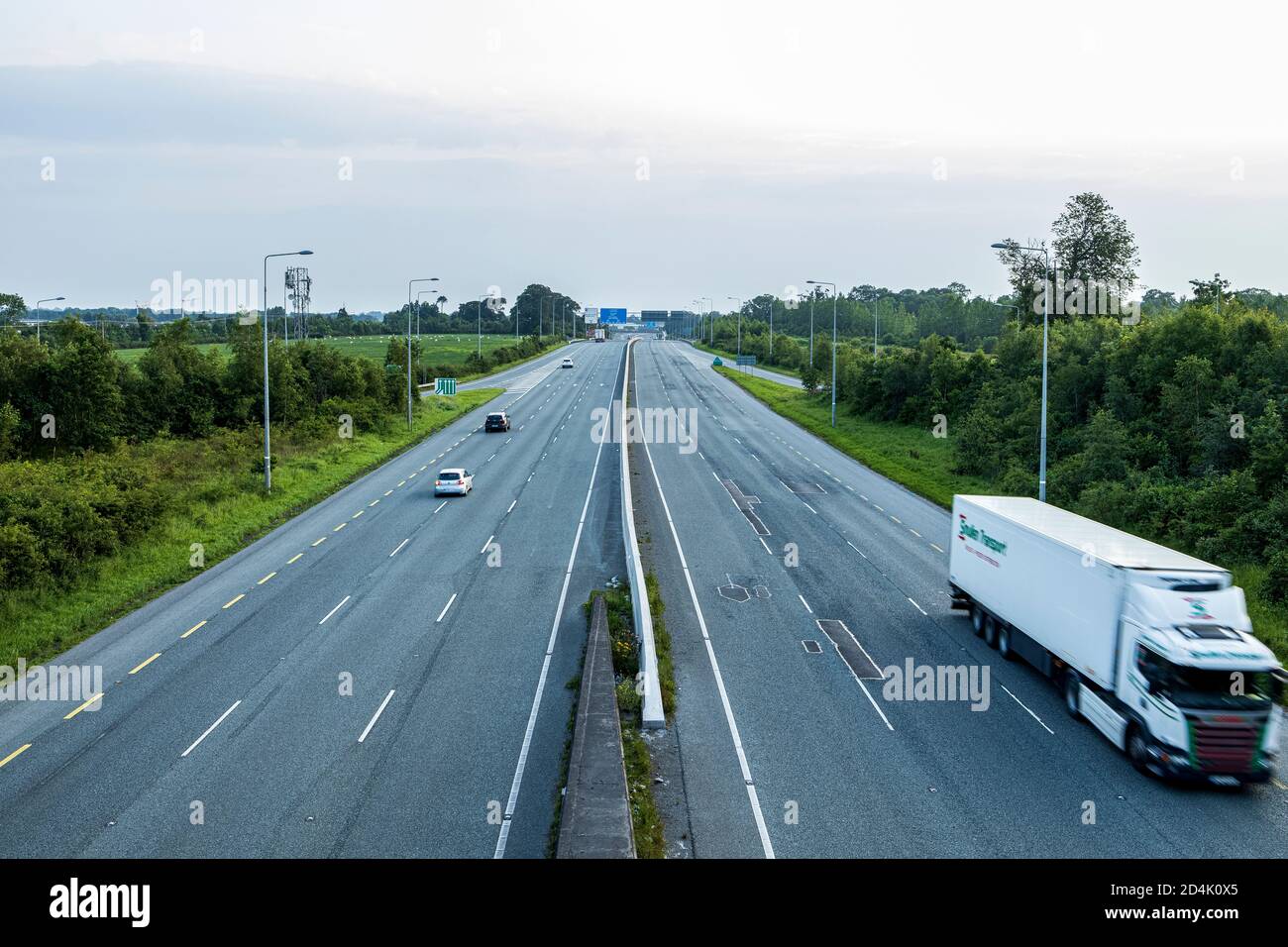 Traffic on the M7 motorway road at Johnstown in County Kildare, Ireland ...