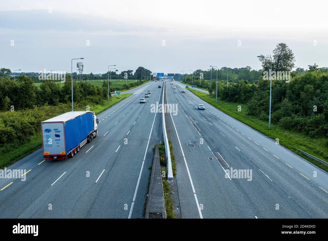 Traffic on the M7 motorway road at Johnstown in County Kildare, Ireland ...