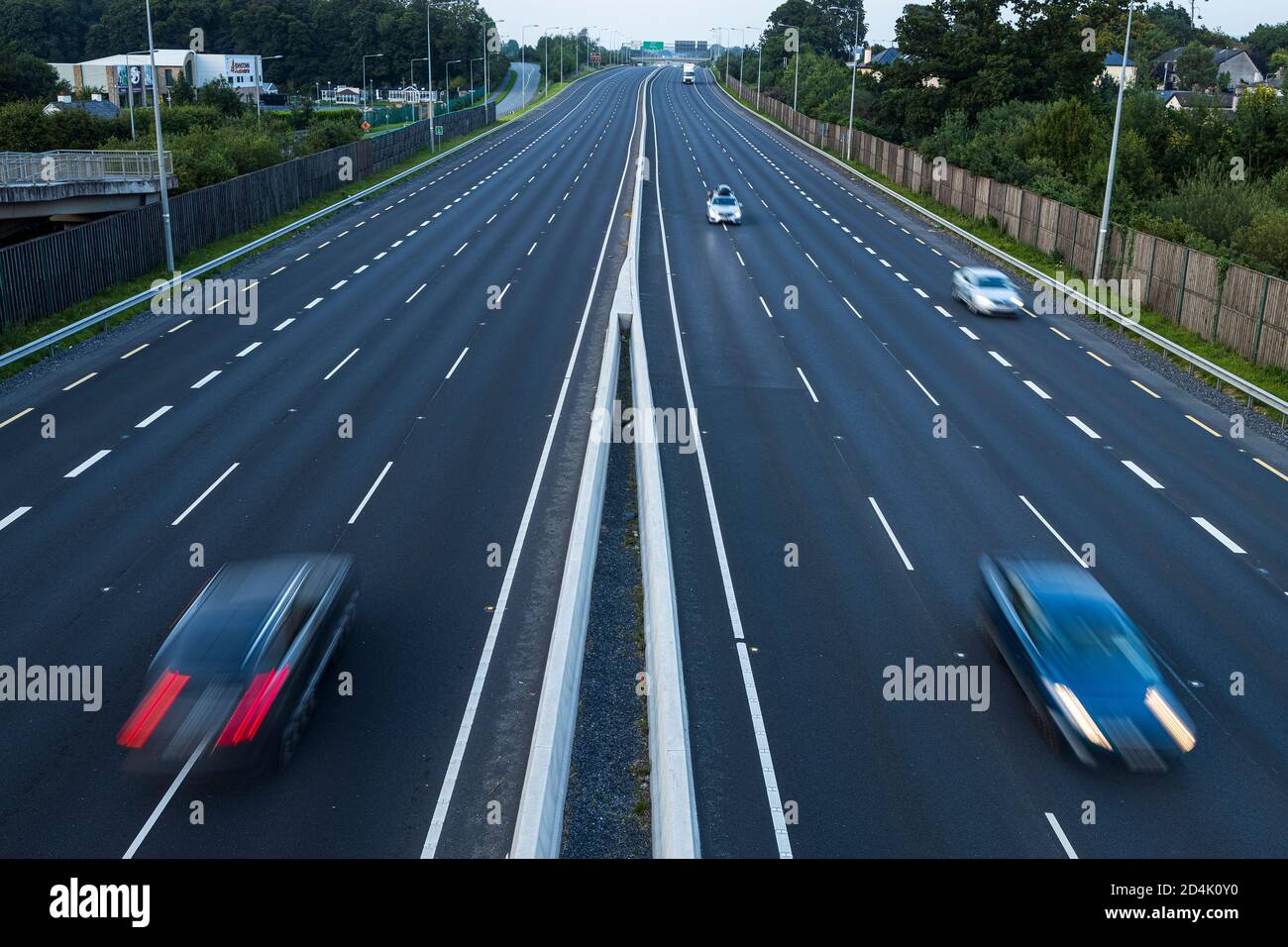 Traffic on the M7 motorway road at Johnstown in County Kildare, Ireland ...