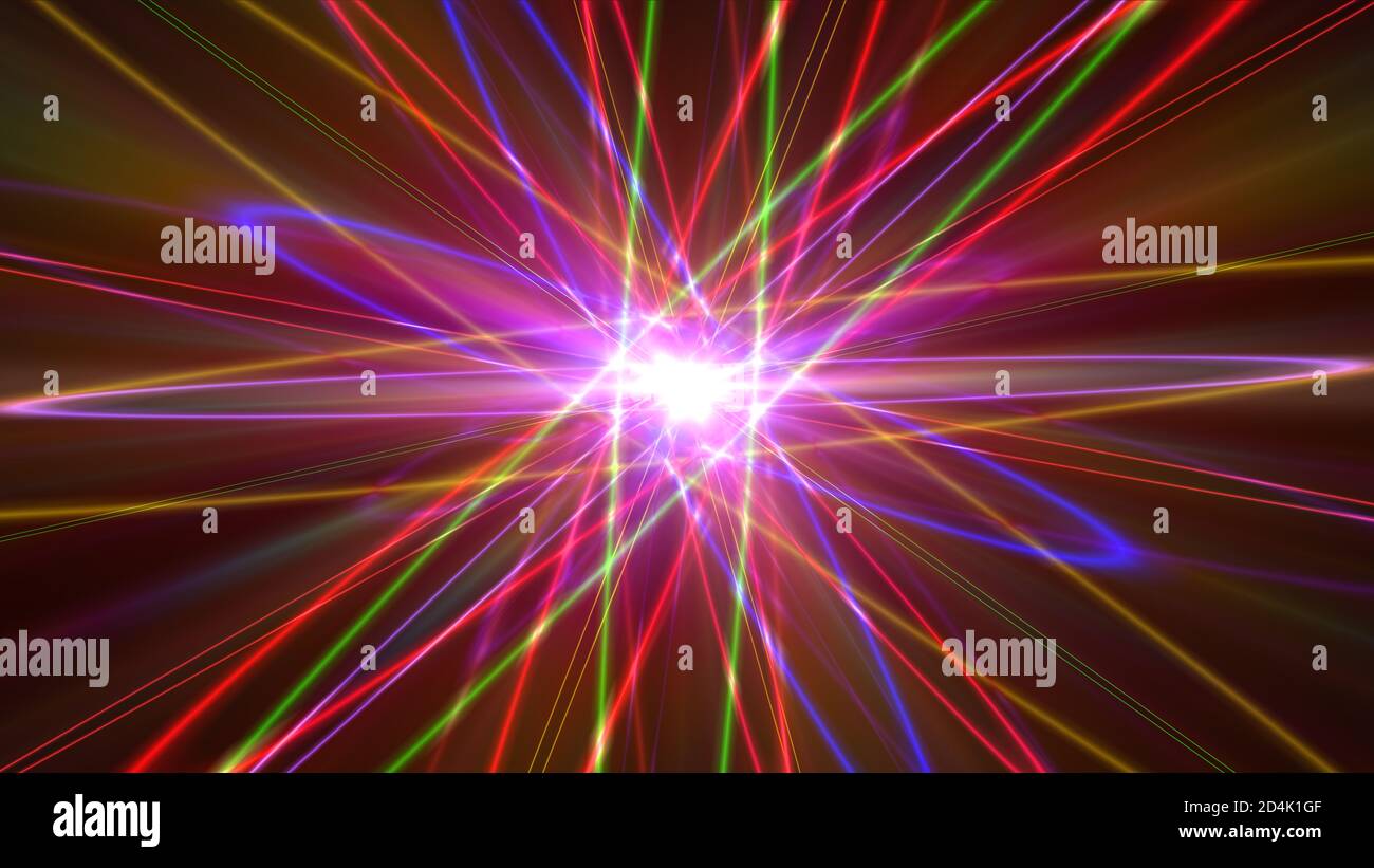 Glowing atom structure with light laser ring Stock Photo - Alamy