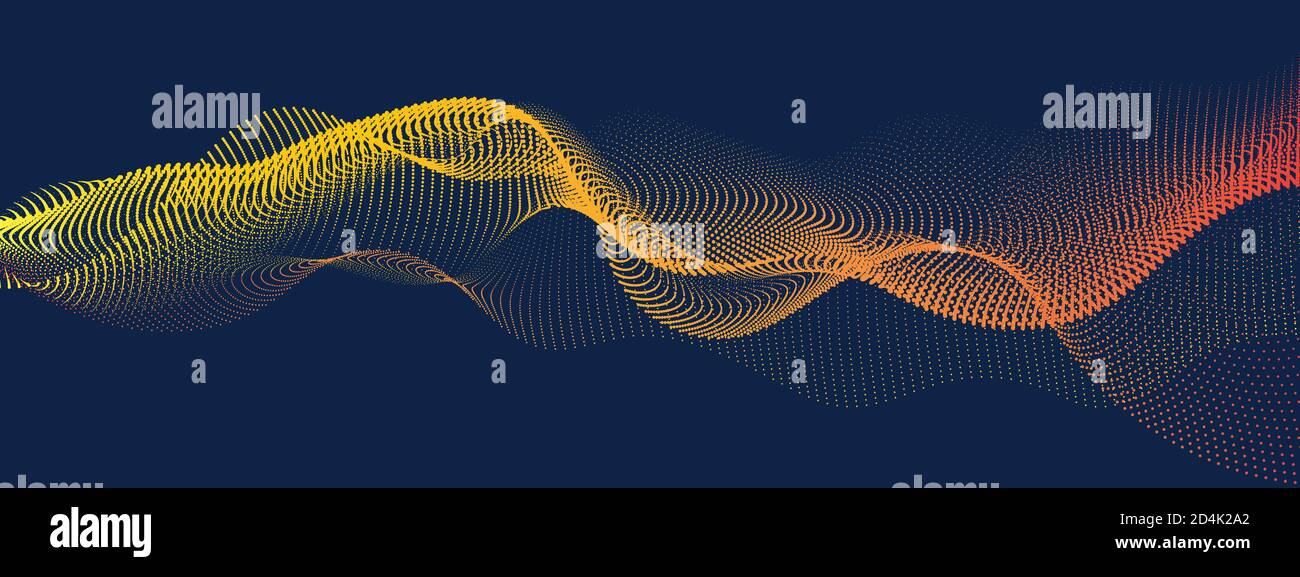 Abstract digital wave of particles. Vector illustration Stock Vector ...