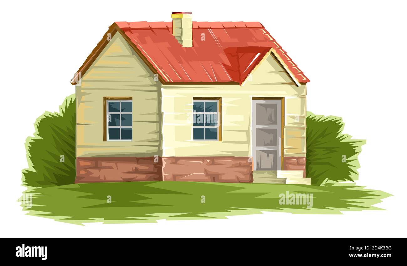 Old house vector. Isolated on a white background. Still a little cozy ...