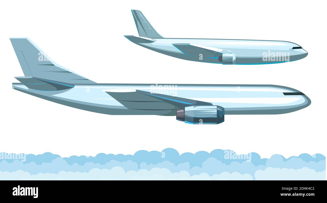 Cargo airplane. Vector. Set. Airplane for the transport of goods. Plane ...