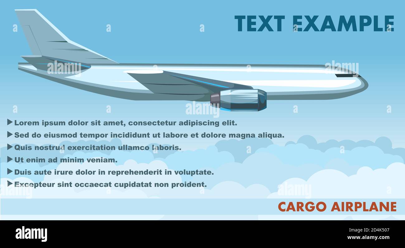 Cargo airplane. Vector. Airplane for the transport of goods. Plane ...