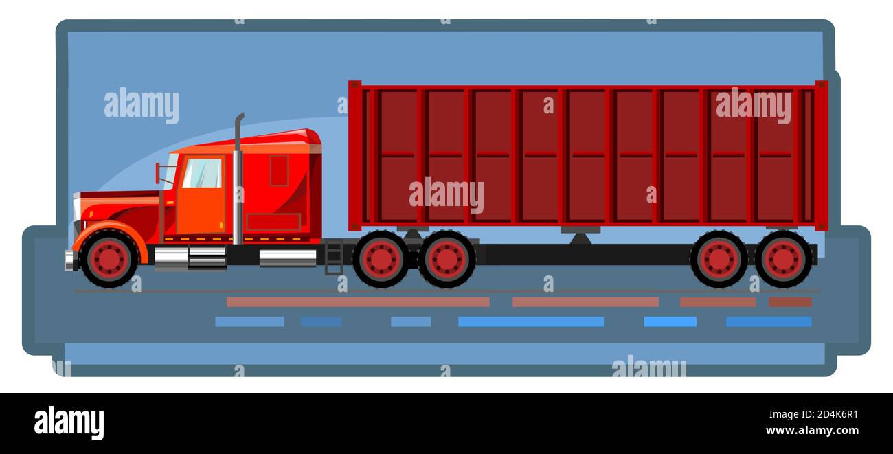 Container truck illustration Cut Out Stock Images & Pictures - Alamy