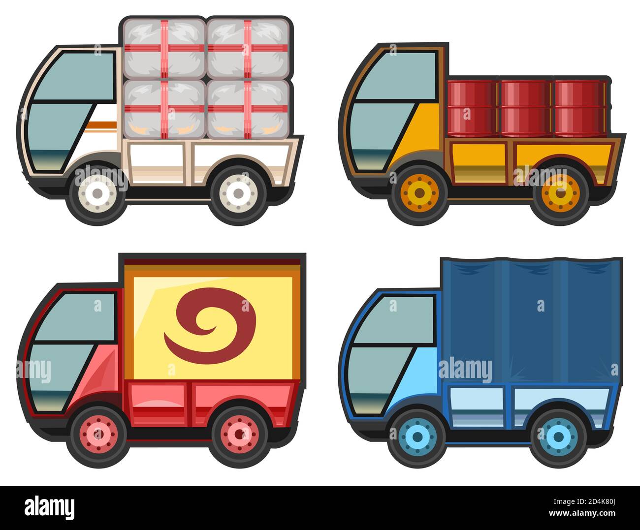 Little car truck. Vector. Cartoon. Flat. A small truck for transporting ...