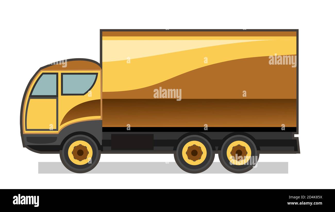 Little car truck. Vector. Cartoon. Flat. A small truck for transporting ...