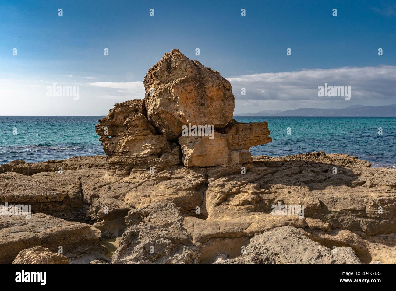 Maioris beach, in Lluchmajor, Mallorca, one of the most beautiful Stock ...