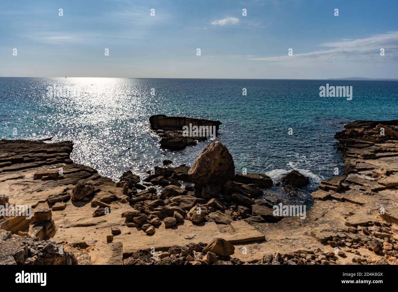 Maioris beach, in Lluchmajor, Mallorca, one of the most beautiful Stock ...